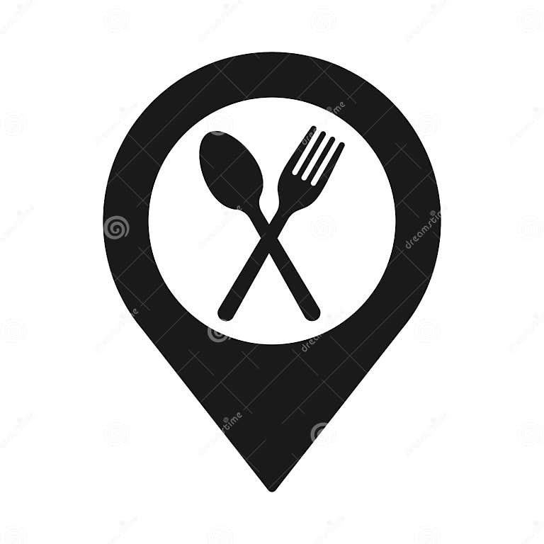 Restaurant Point Location Icon. Restaurant Map Vector Illustration ...