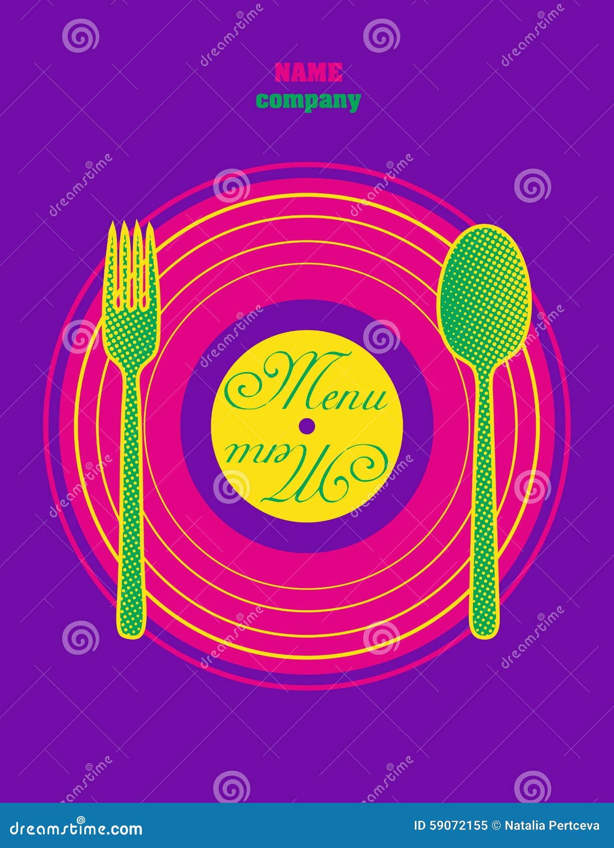 Restaurant Pop Art Menu Design Vector Illustratie - Illustration of ...