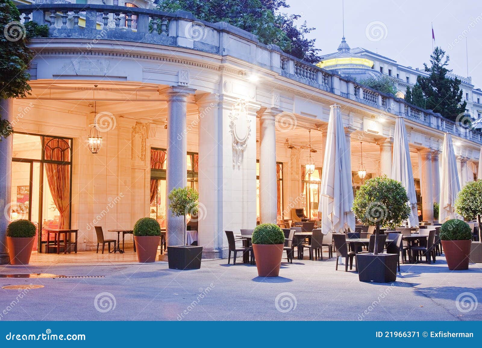 Restaurant at Port Ouchy stock image. Image of ouchy - 21966371