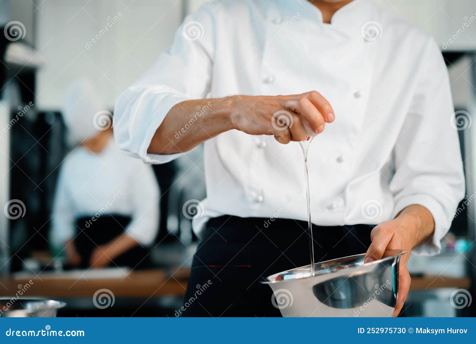 Restaurant Professional Kitchen: Chef Prepares a Delicious Dish, Beats ...