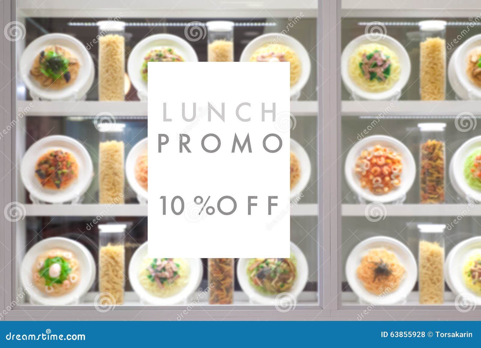 Restaurant Promotion Poster on Glass Window Stock Photo - Image of ...