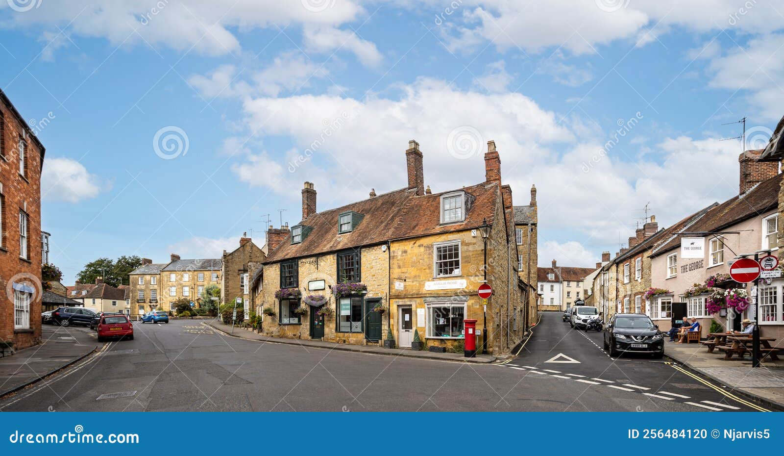 Restaurant and Pub on the Green in Sherborne, Dorset, UK Editorial ...