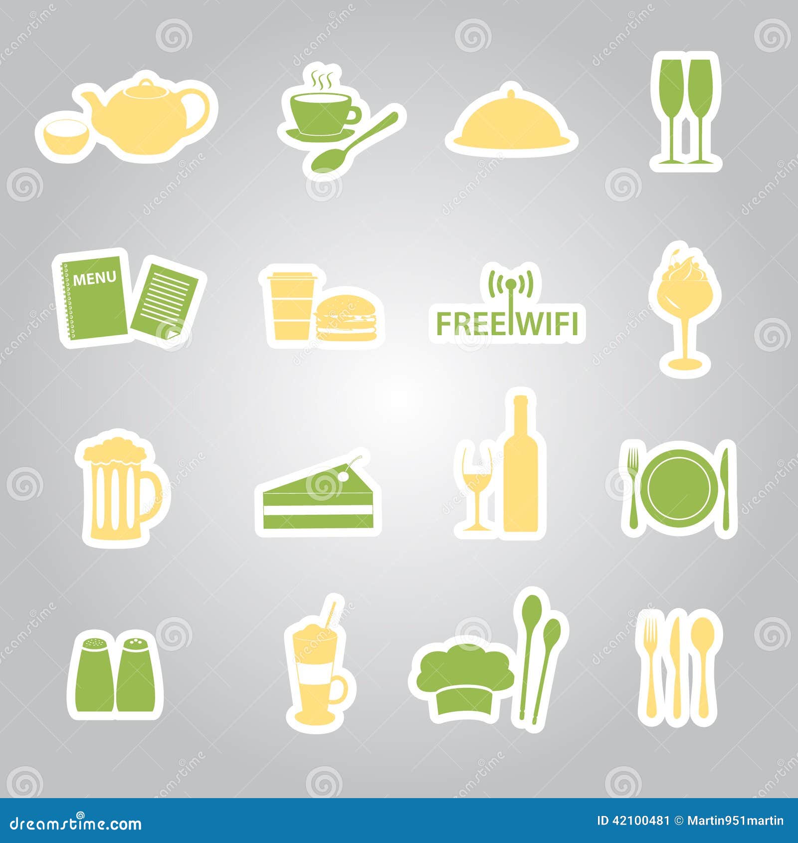 Restaurant and Pub Stickers Eps10 Stock Vector - Illustration of ...