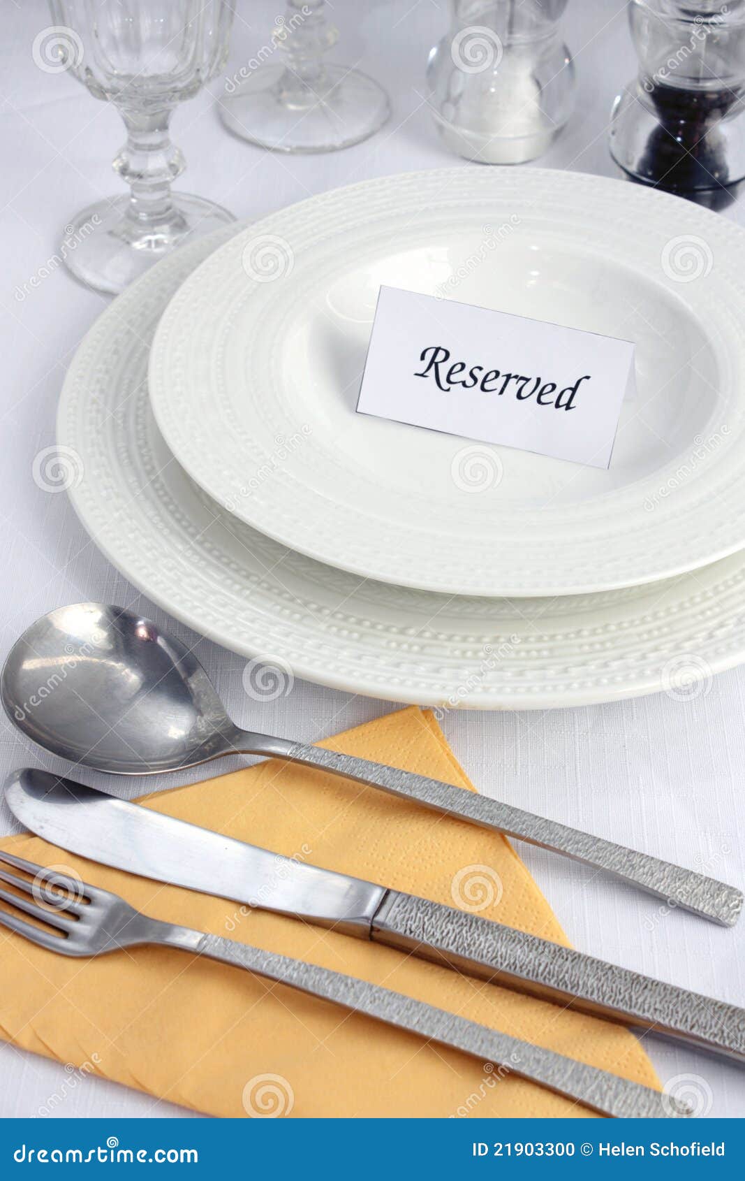 Restaurant reservation stock photo. Image of evening - 21903300