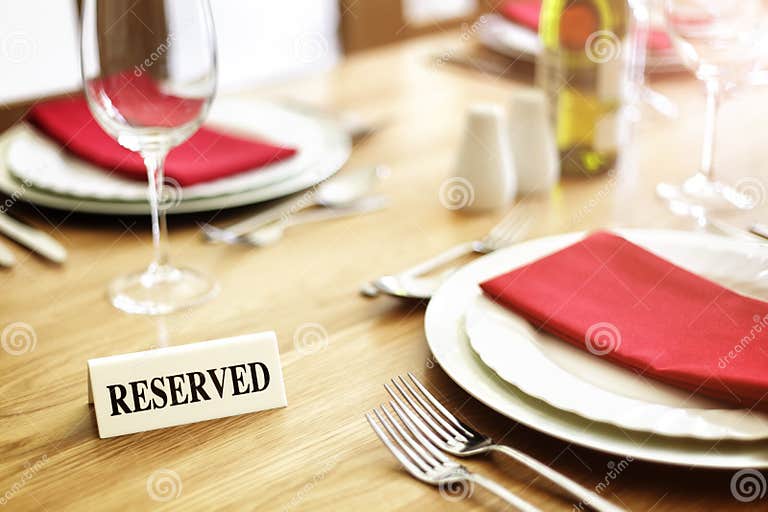 Restaurant Reserved Table Sign Stock Image - Image of lifestyle ...