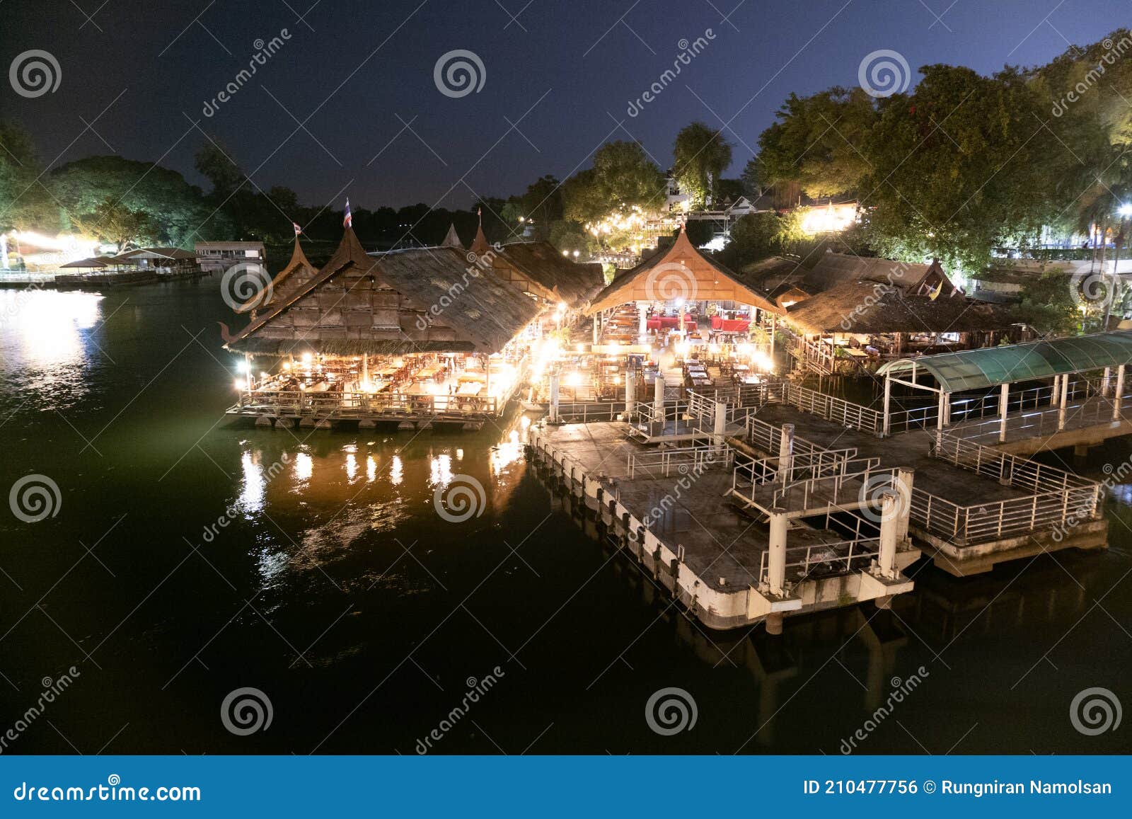 Restaurant on the Riverside Raft Stock Photo - Image of outdoor, float ...
