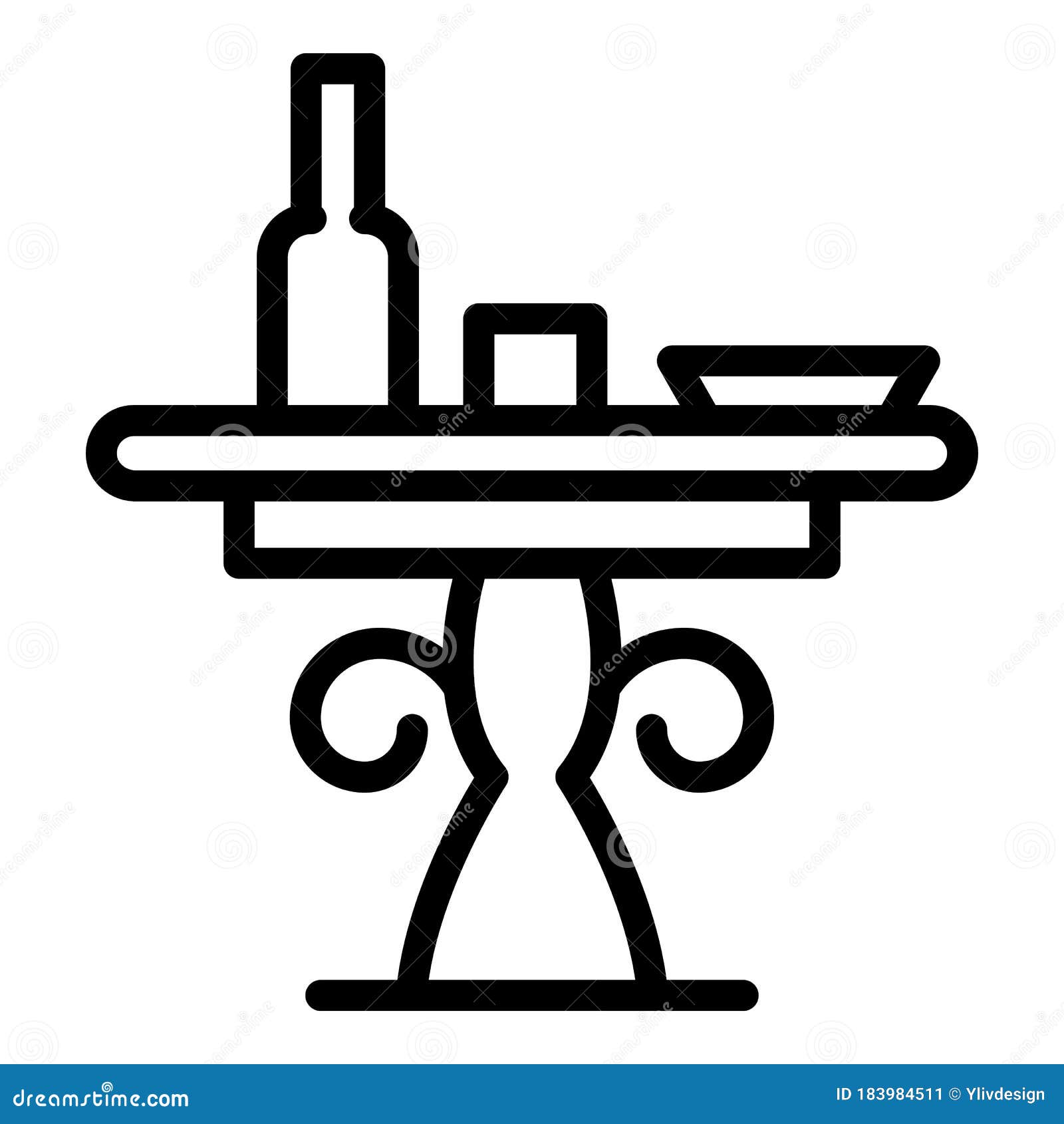 Restaurant Round Table Icon, Outline Style Stock Vector - Illustration ...