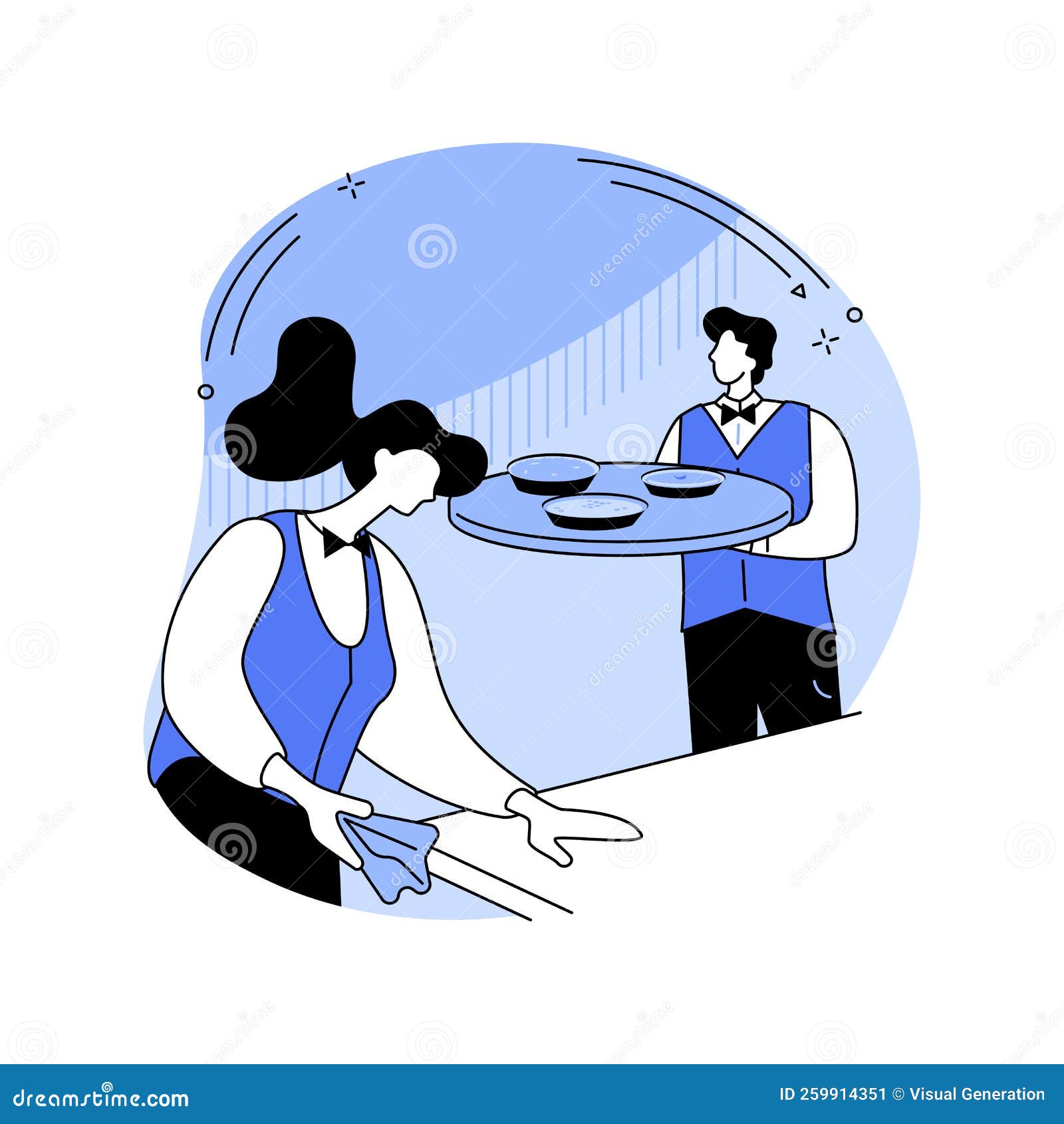 Restaurant Routine Isolated Cartoon Vector Illustrations. Stock Vector ...