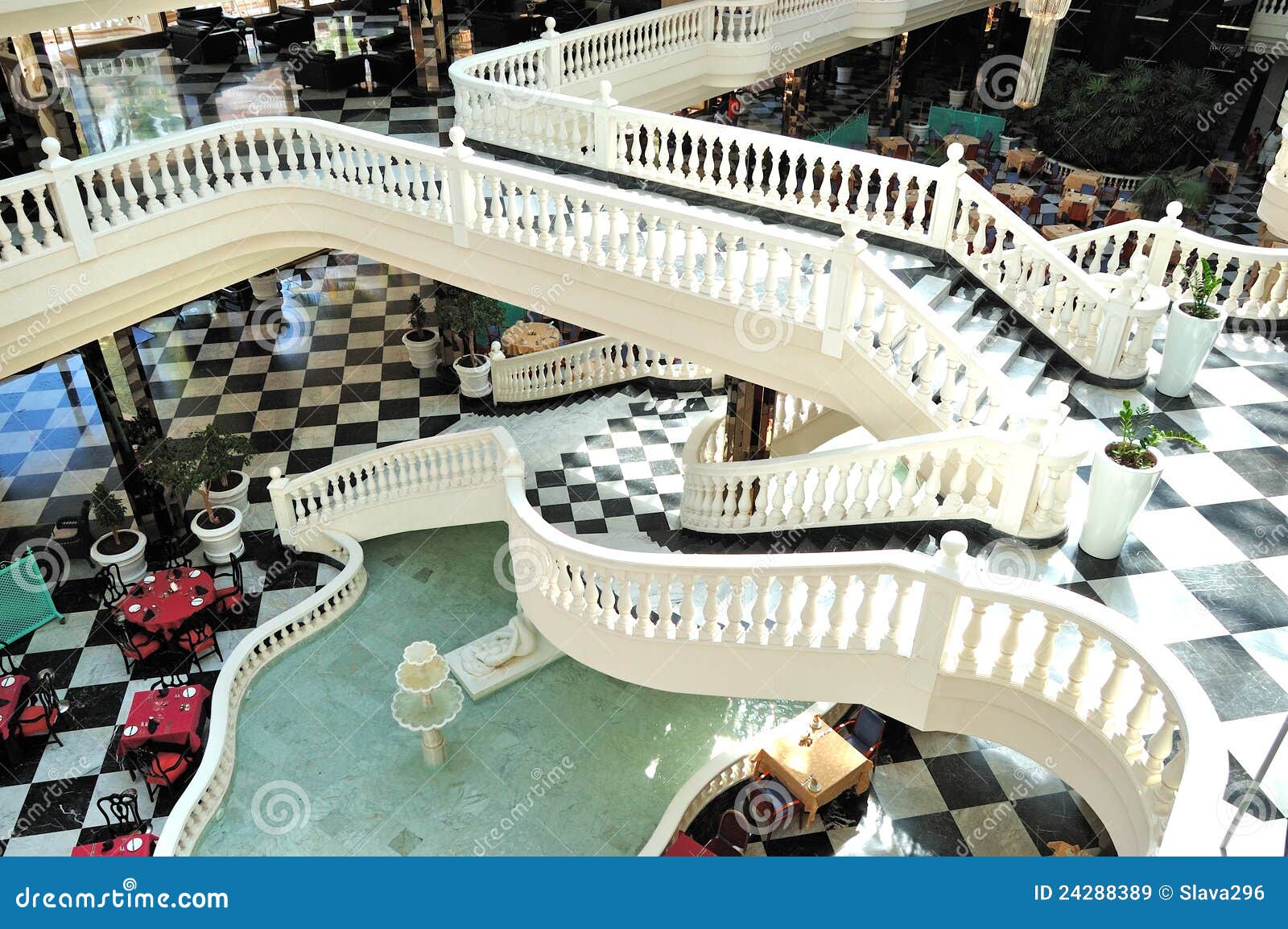 Restaurant S Interior with Staircases Stock Image - Image of europe ...