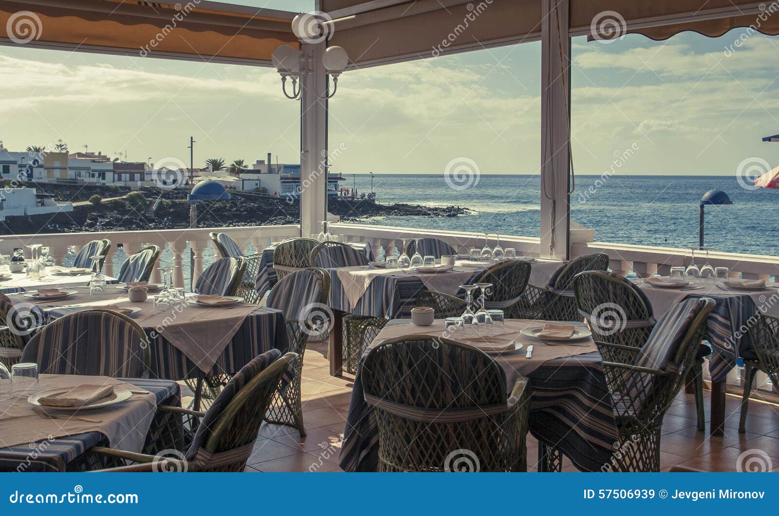 Restaurant Sea View Terrace Stock Image - Image of relaxation, luxury ...