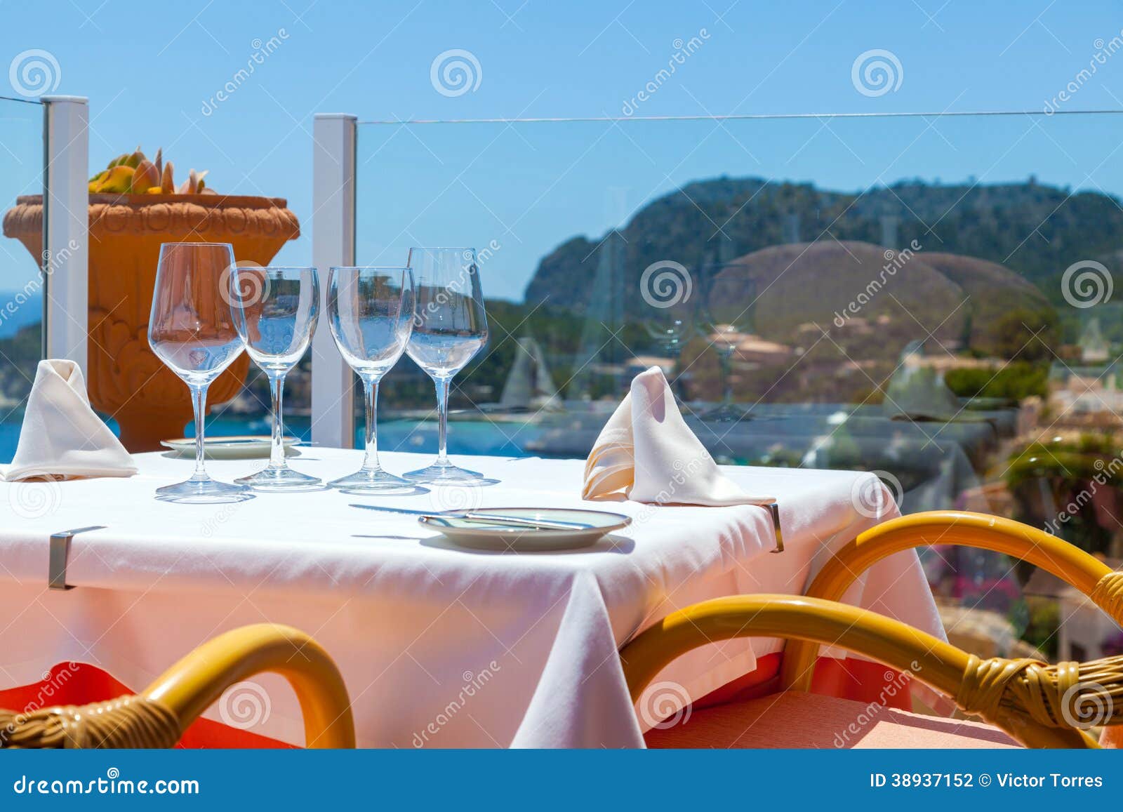 Restaurant with Sea Views stock photo. Image of mallorca - 38937152