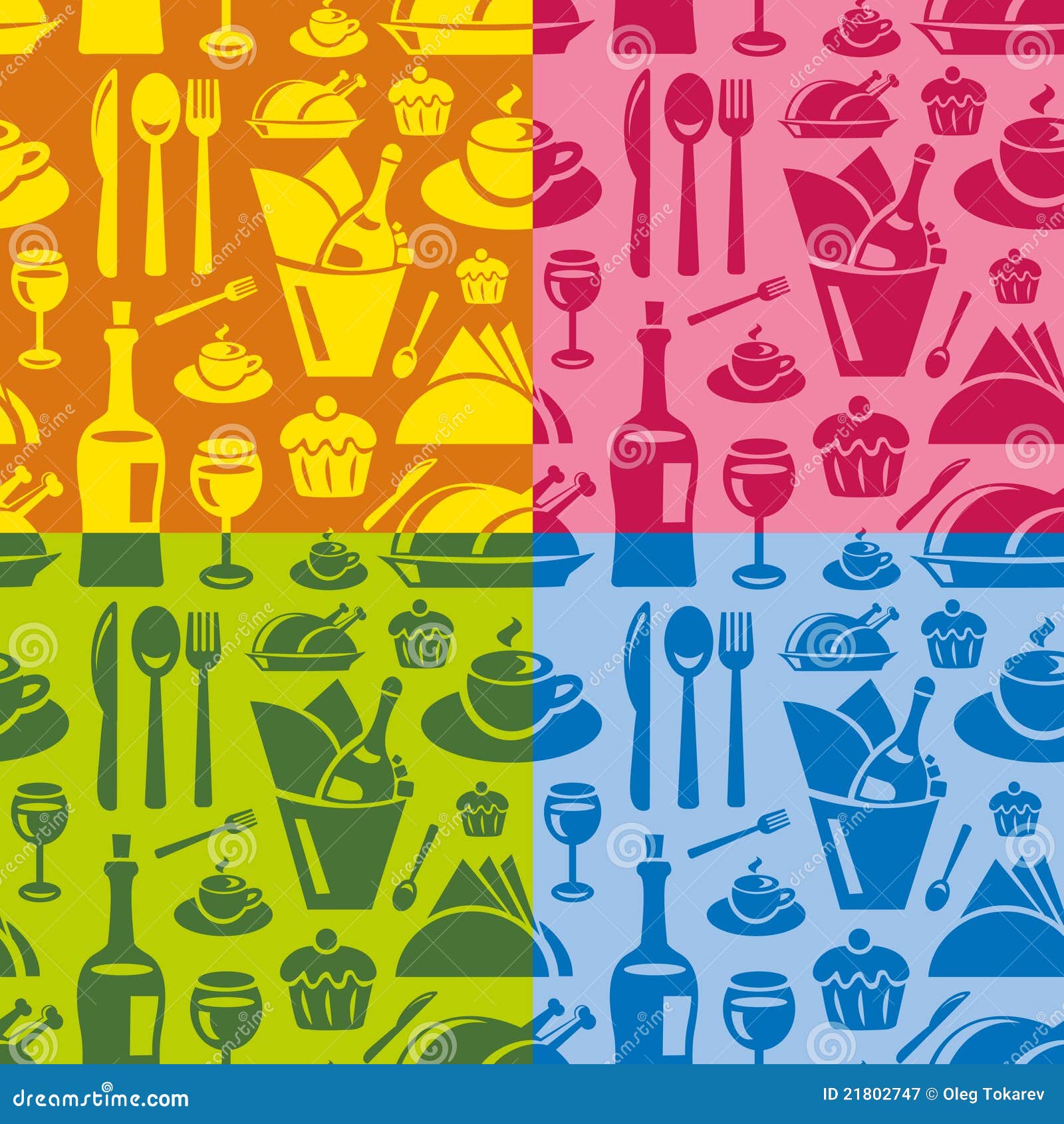 Restaurant Seamless Pattern Stock Vector - Illustration of coffee ...