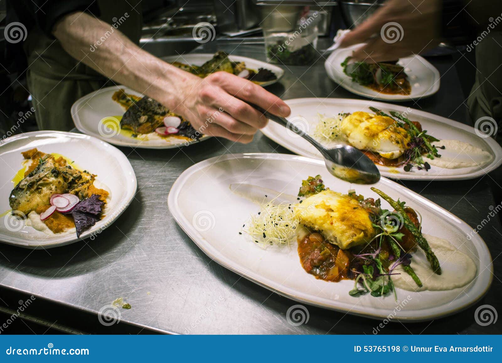 Restaurant service stock photo. Image of chef, service - 53765198