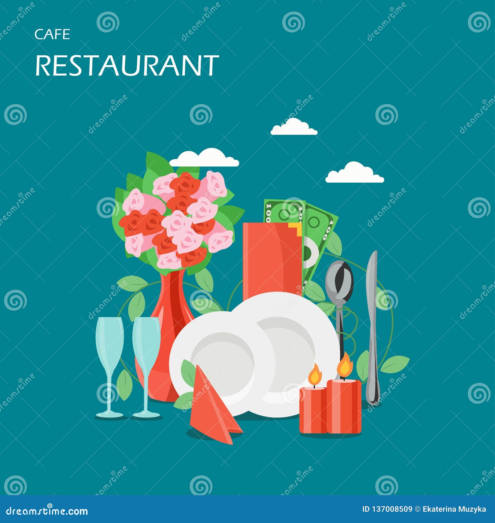 Restaurant Services Vector Flat Style Design Illustration Stock Vector ...