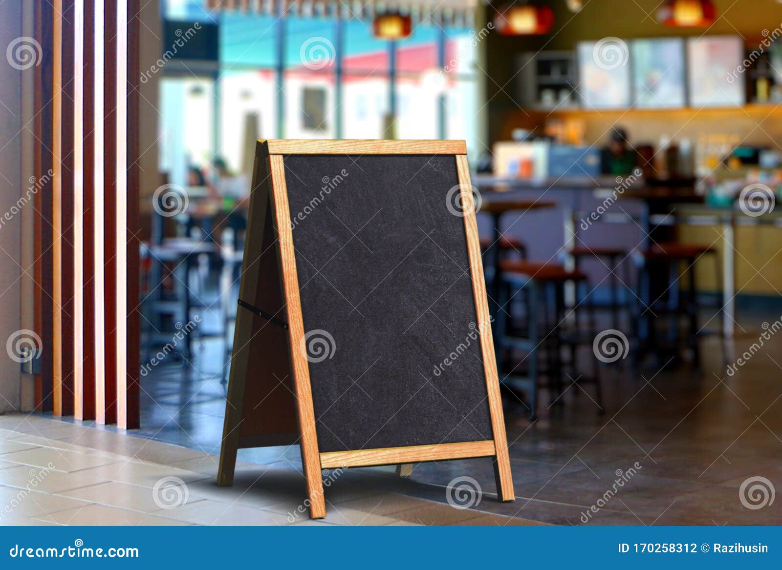 Restaurant Sidewalk Chalkboard Sign Board. Blank Store Signage Sign ...