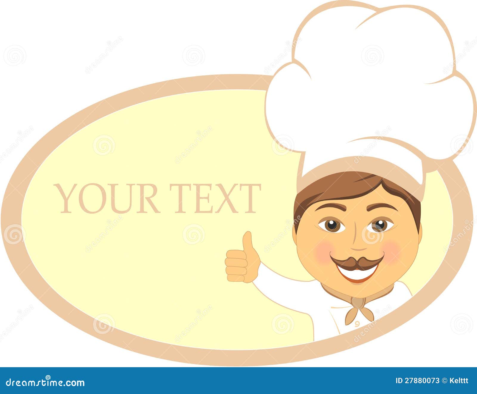 Restaurant Sign with Smile Cook Showing Thumb Up Stock Vector ...