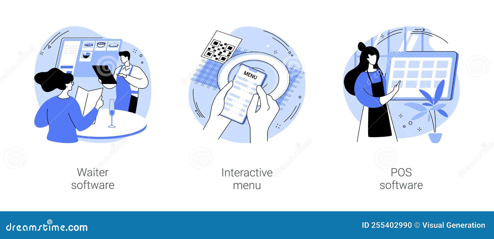 Restaurant Software Isolated Cartoon Vector Illustrations Se Stock ...