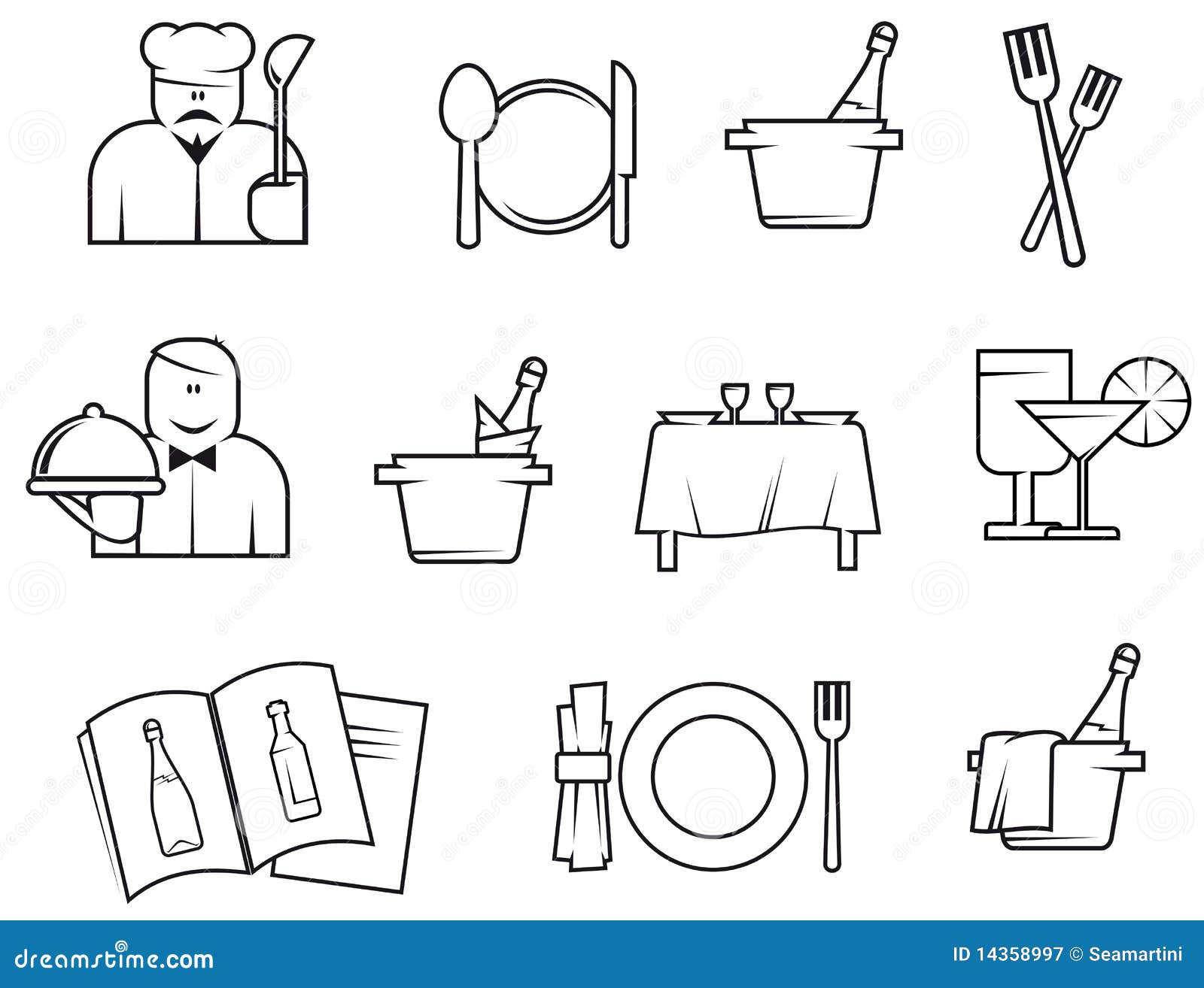 Restaurant Symbols Royalty Free Stock Photography - Image: 14358997