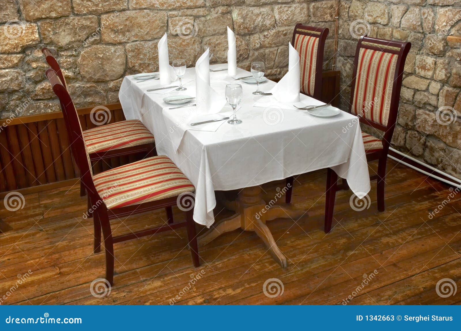 Restaurant table stock image. Image of cloth, enjoy, cuisine - 1342663