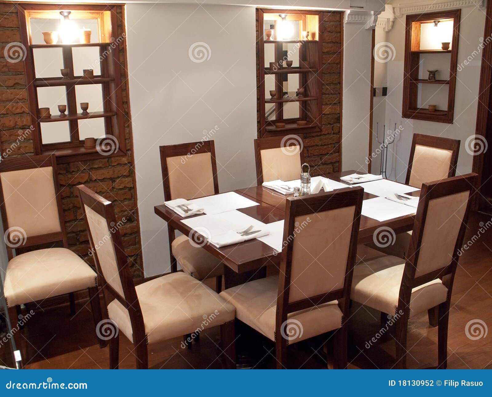 Restaurant table stock photo. Image of silverware, serviette - 18130952