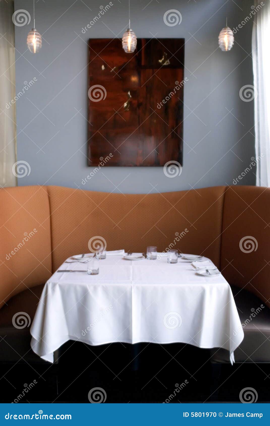 Restaurant table booth stock photo. Image of tablecloth - 5801970