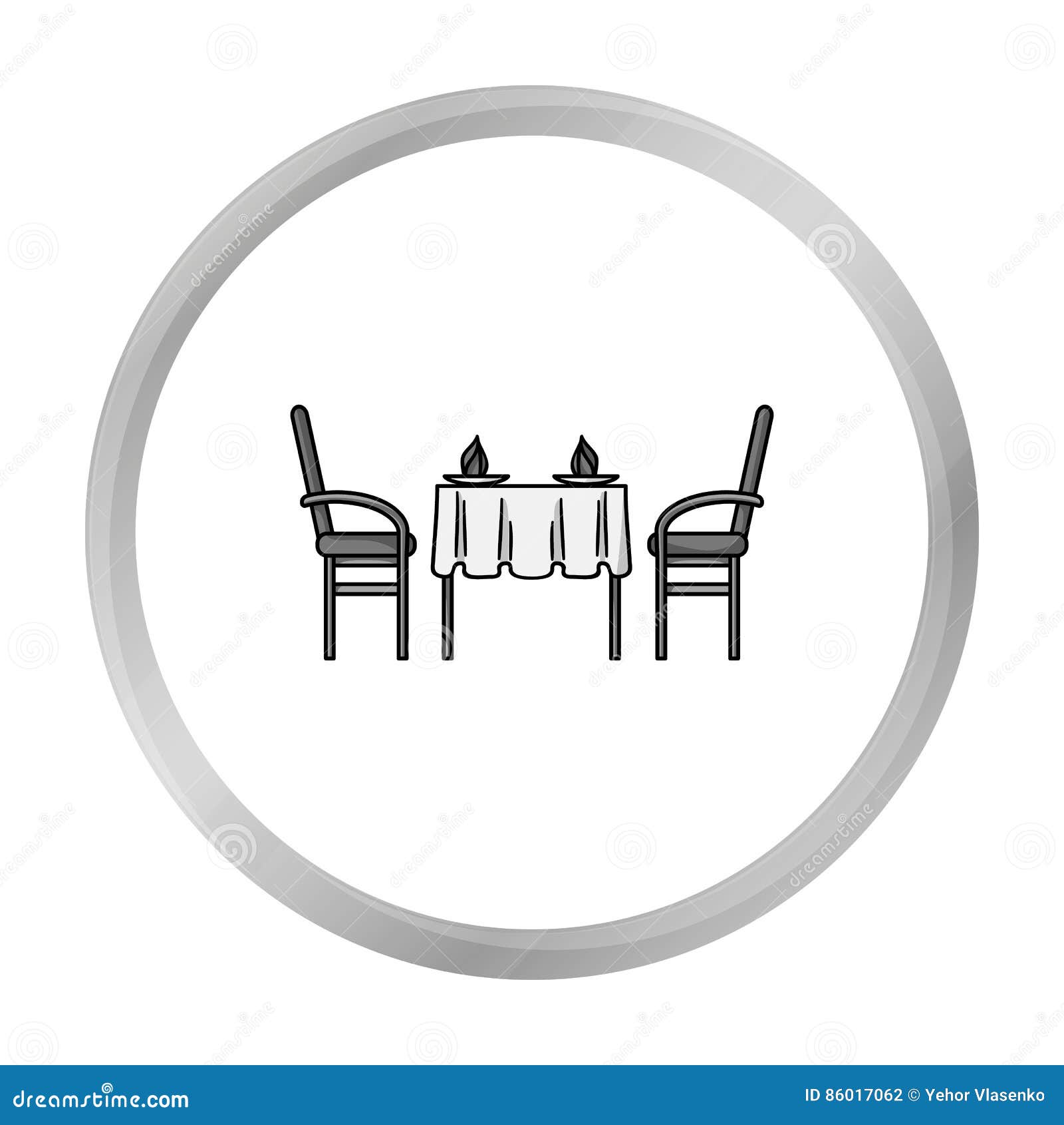 Restaurant Table Icon Isolated on White. Restaurant Symbol Stock Vector ...