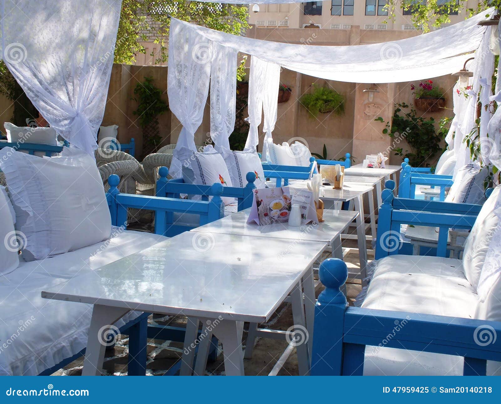 A Restaurant Table Layout at an Arabic Outdoor Cafe Editorial Image ...