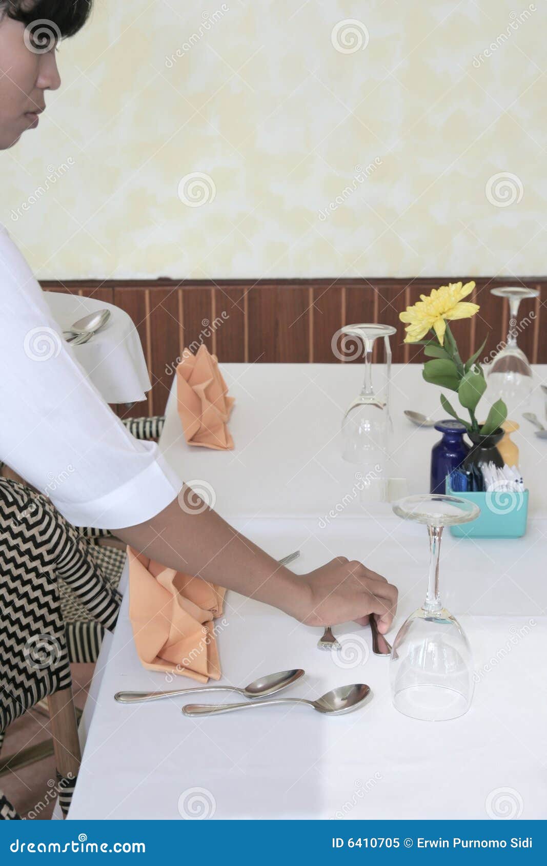 Restaurant table manner stock image. Image of staff, waiter - 6410705