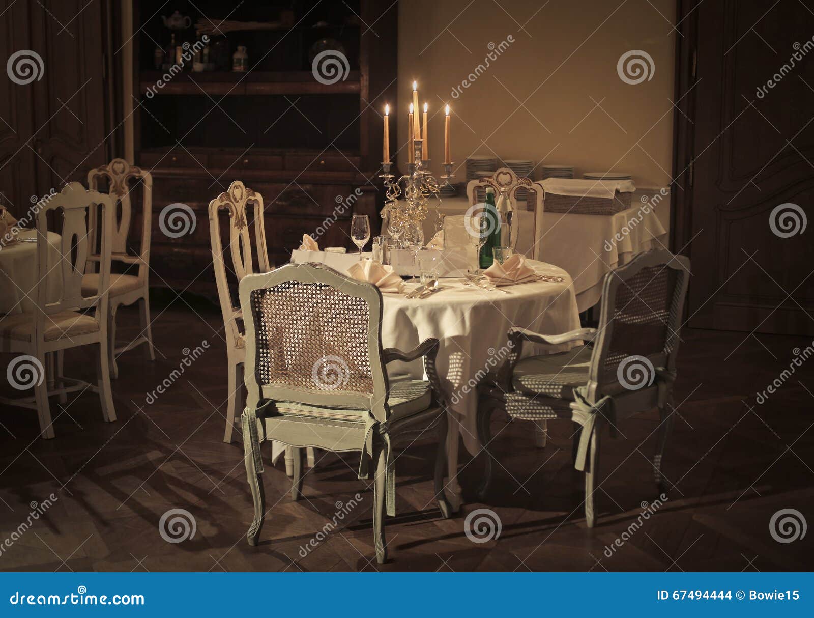 Restaurant Table Ready for Dinner Stock Photo - Image of classic ...