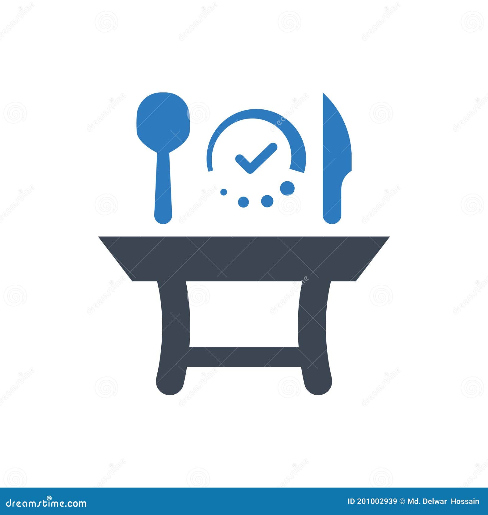Restaurant, Reserved Table Icon. Orange Color Vector | CartoonDealer ...