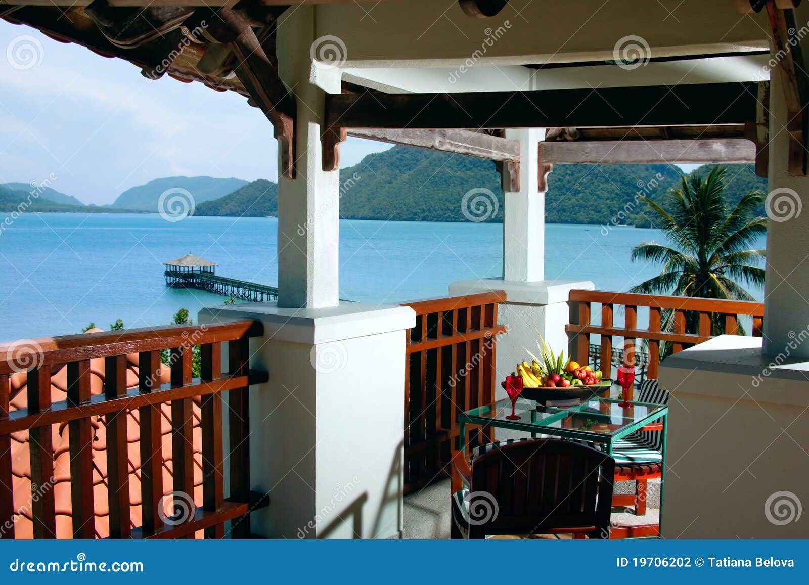 Restaurant Table by the Sea Stock Photo - Image of blue, color: 19706202