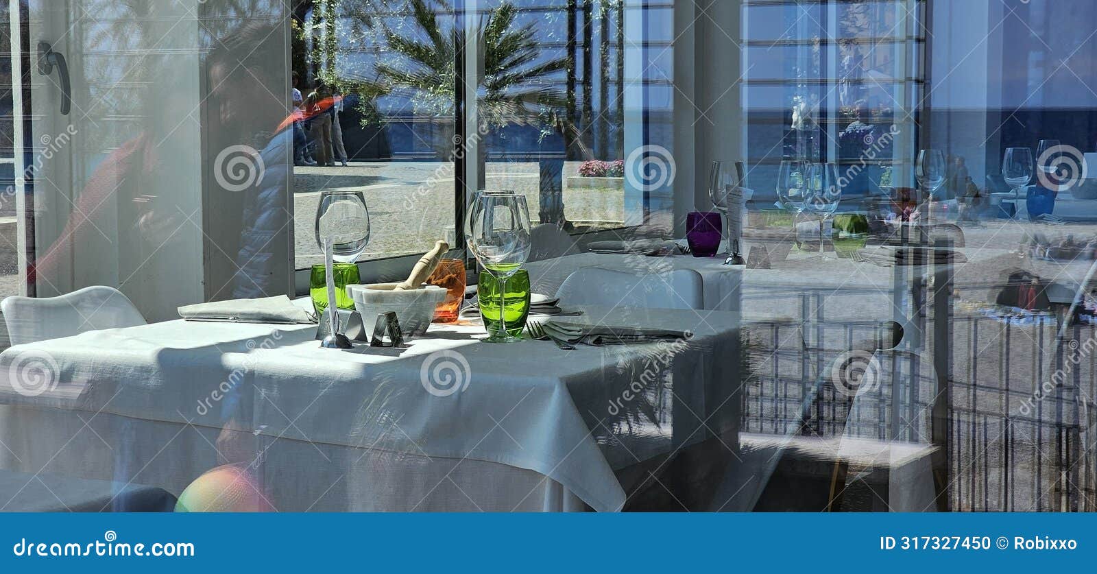 A Restaurant Table Set for an Elegant Lunch Stock Photo - Image of fork ...