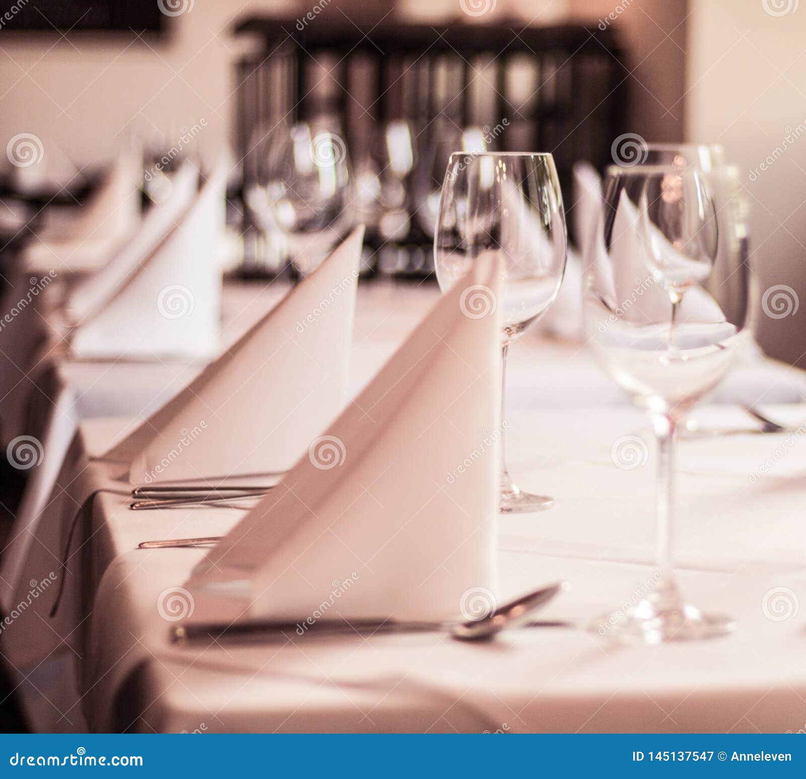 Restaurant Table Setting, Classic Interior Decor Stock Image - Image of ...