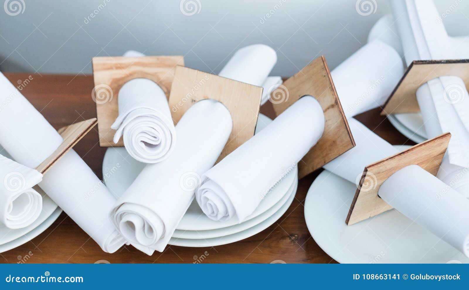 Restaurant Table Setting Napkin Arrangement Decor Stock Image - Image ...