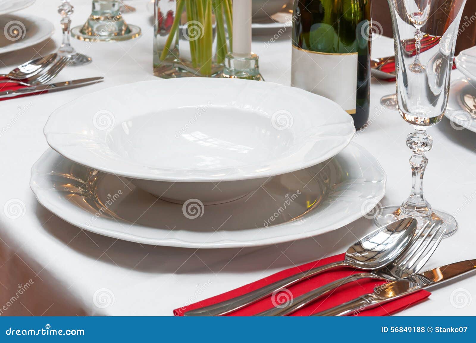 Restaurant table setting. stock photo. Image of cloth - 56849188