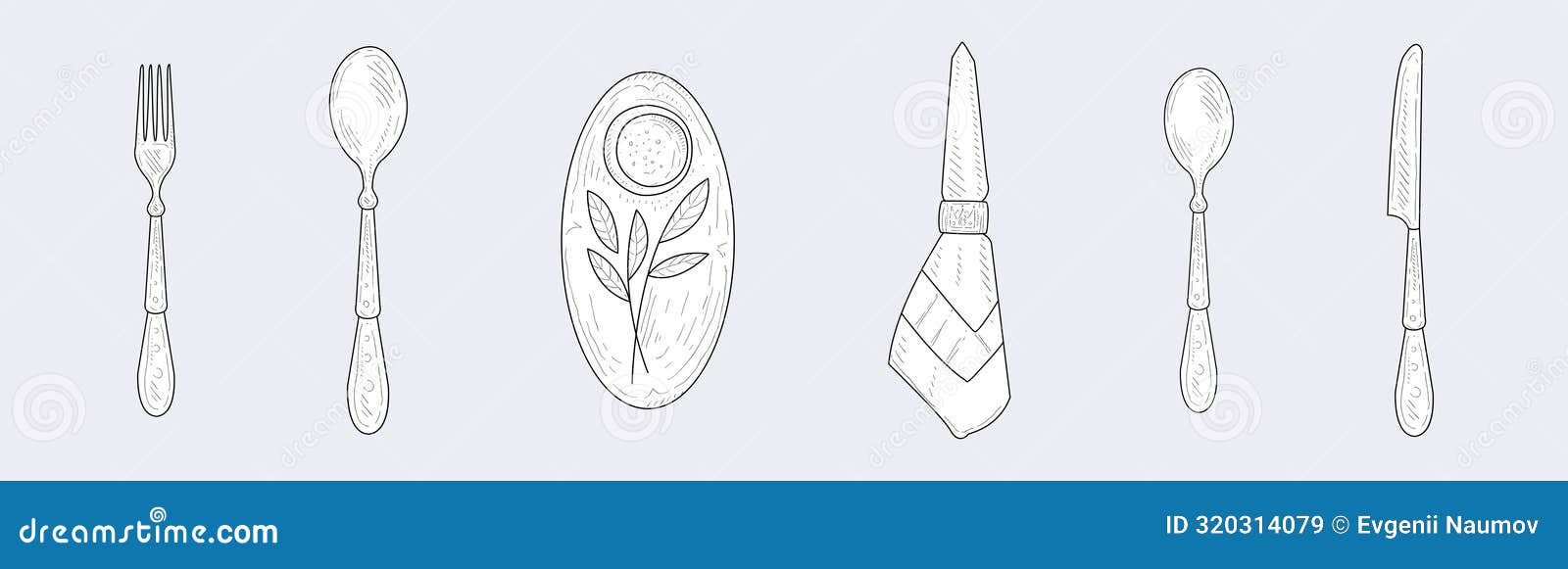 Restaurant Table Setting and Plating Items Vector Set Stock Vector ...