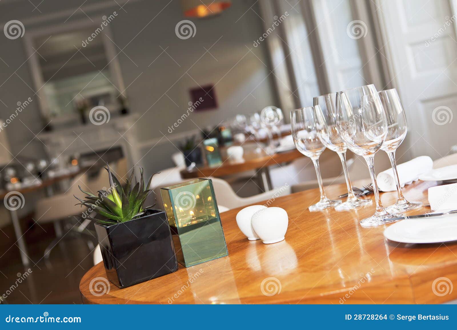 Restaurant table setup stock photo. Image of purple, dining - 28728264