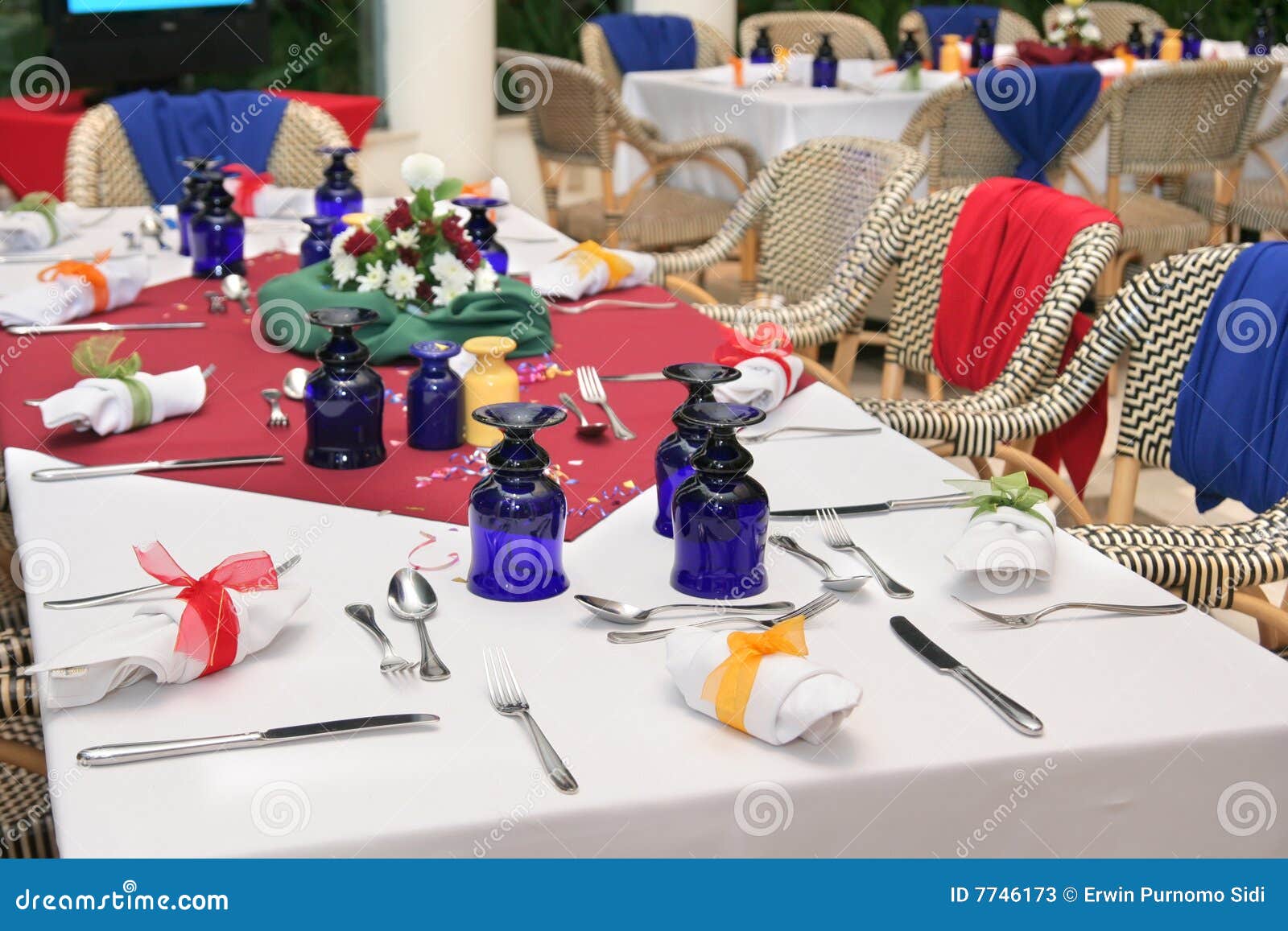 Restaurant table setup stock image. Image of gala, food - 7746173