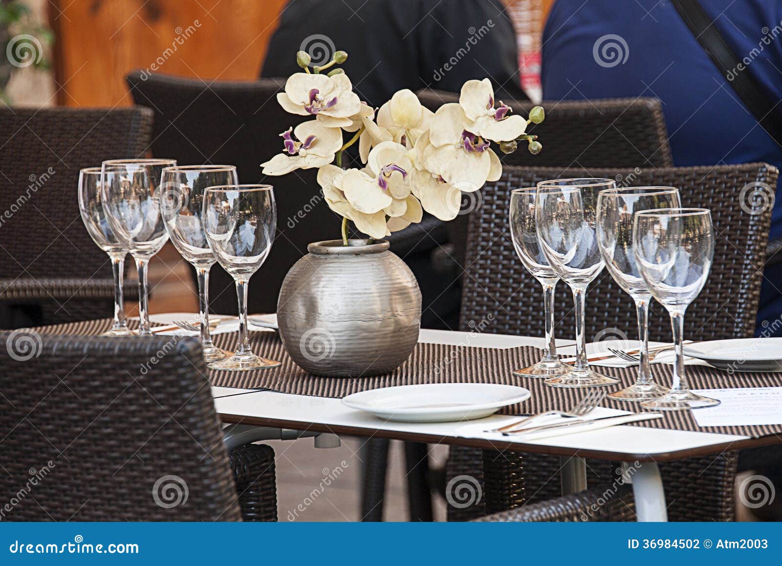 Restaurant table stock photo. Image of fine, outdoors - 36984502