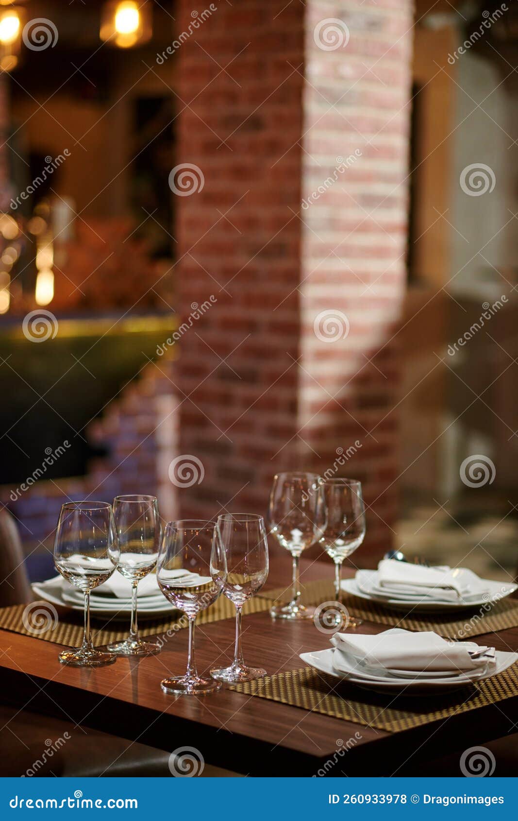 Restaurant Table Three People Stock Photo - Image of glass, dish: 260933978