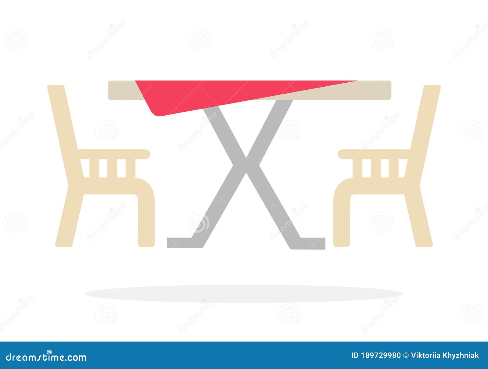 Restaurant Table with Two Chairs Vector Flat Isolated Stock ...