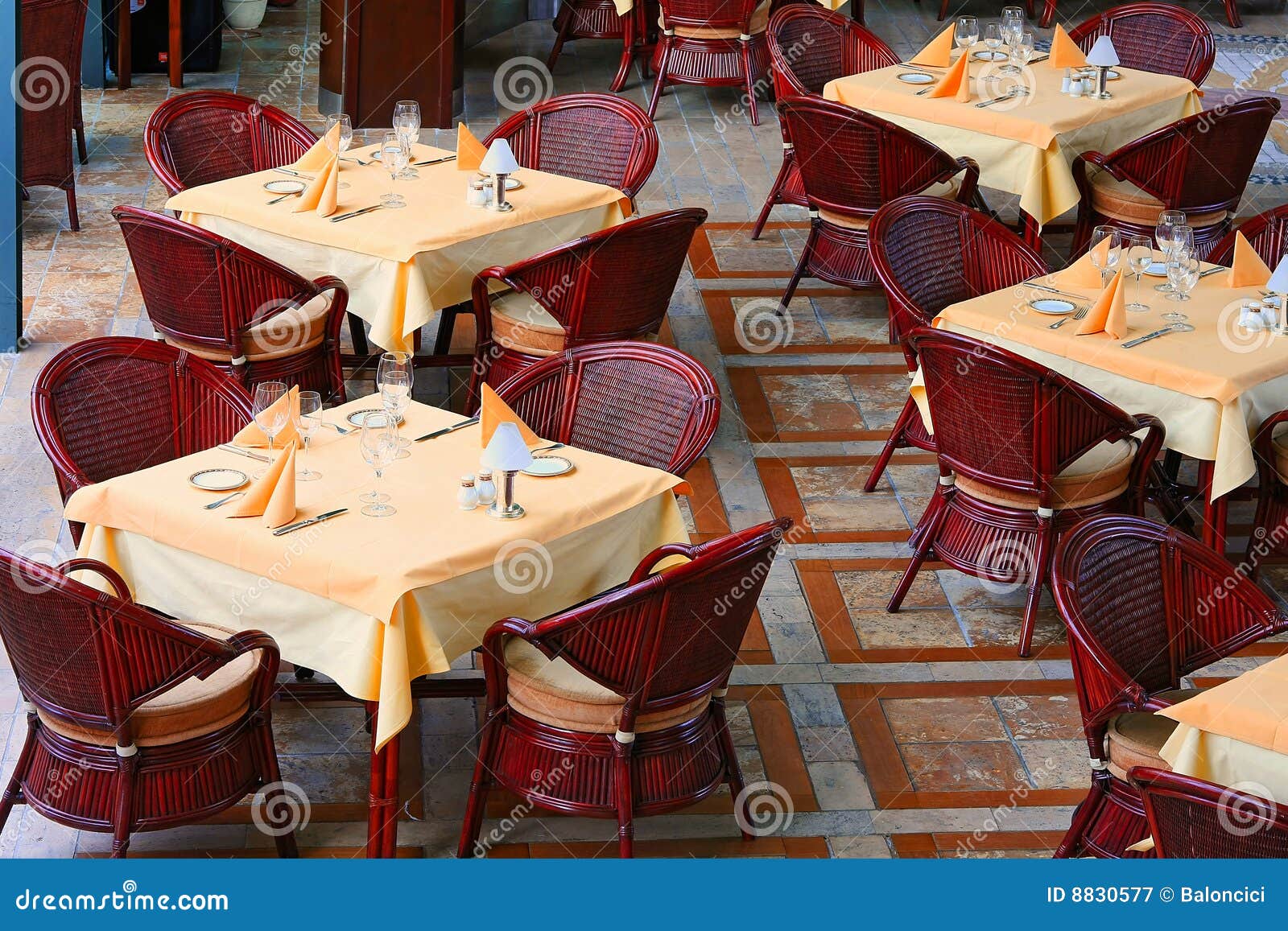 Restaurant tables stock image. Image of chairs, tableware - 8830577