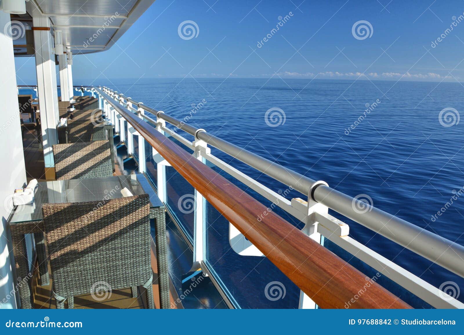 Restaurant Tables on Cruise Ship Stock Photo - Image of sunlight, deck ...