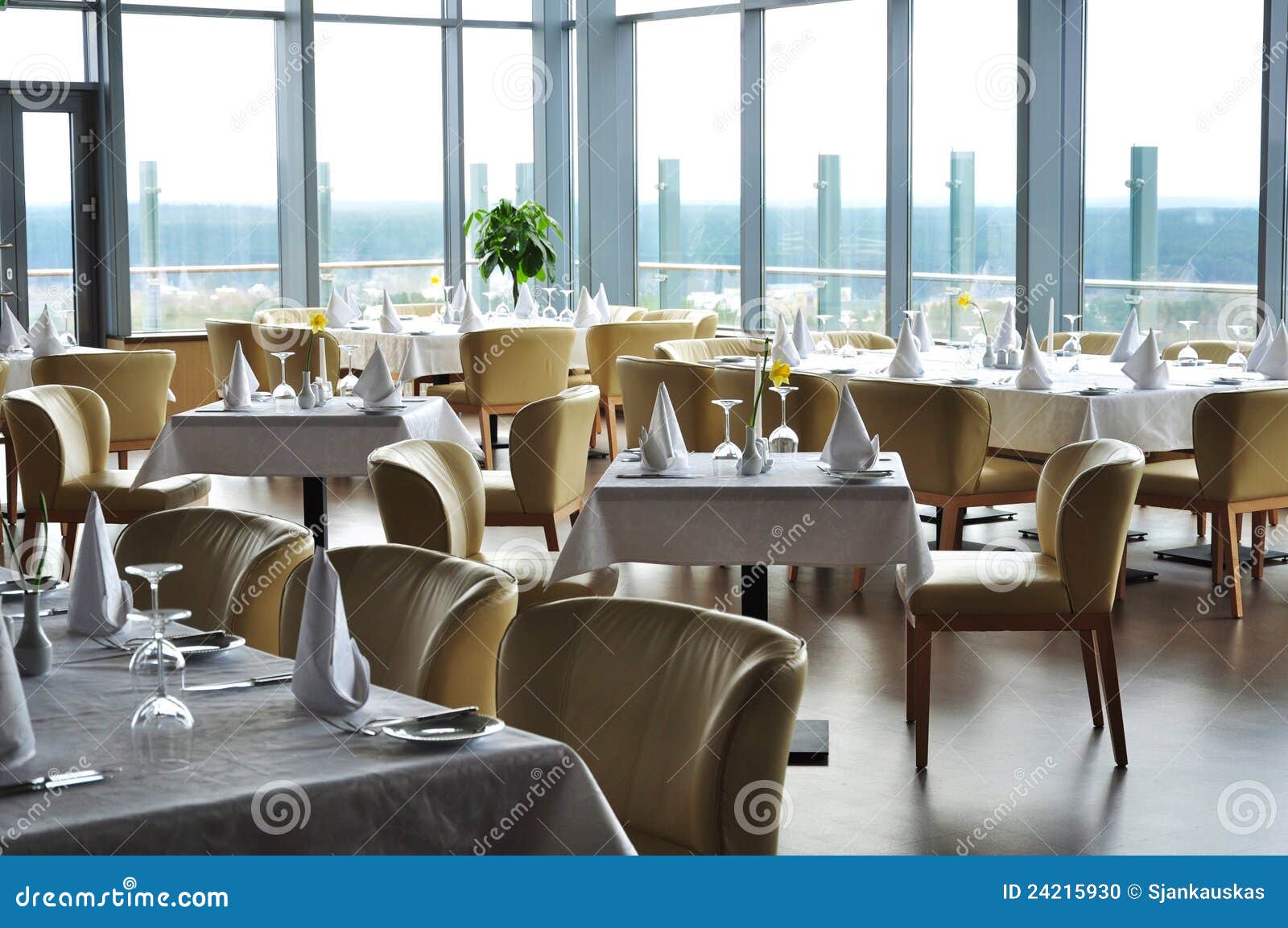 Restaurant Tables Setting Stock Photo - Image: 24215930