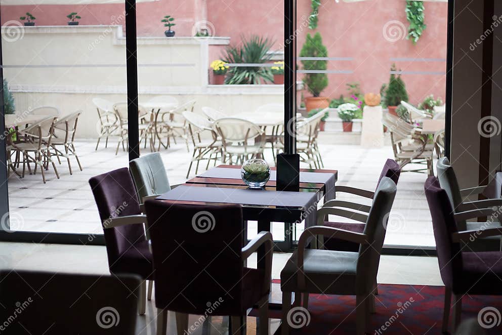 Restaurant Tables by the Window Stock Image - Image of brasserie ...