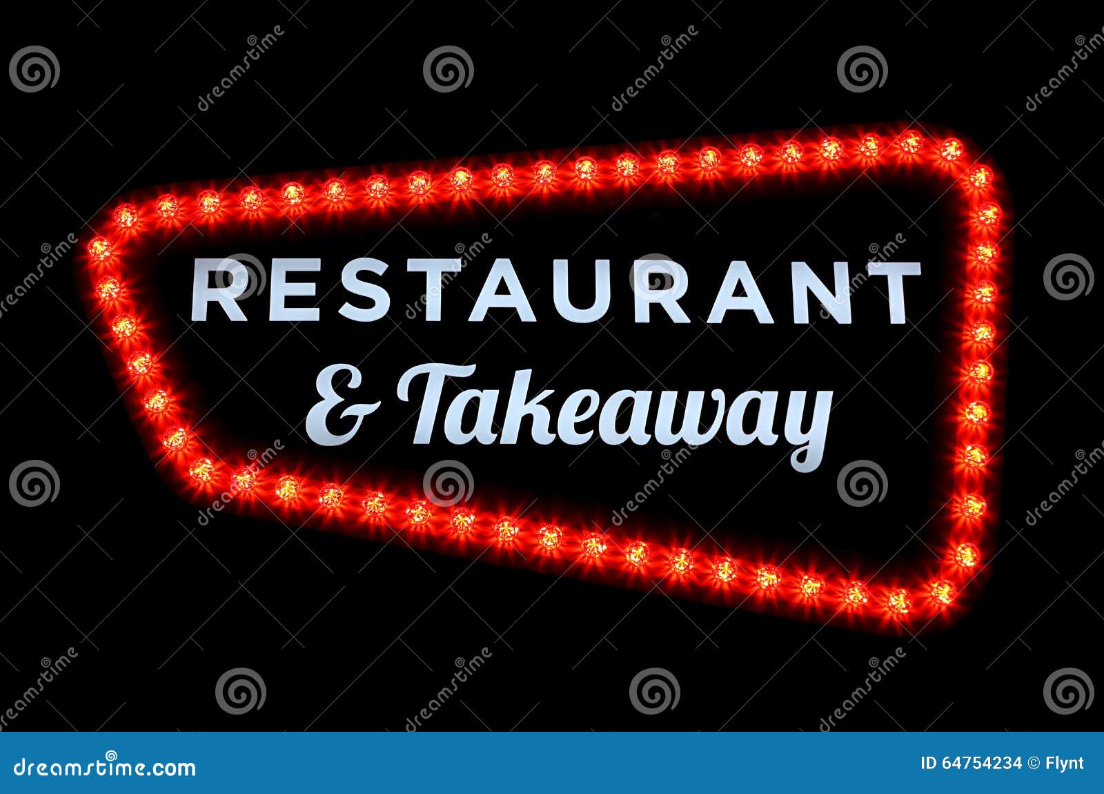 Restaurant and Take Away Neon Sign Stock Photo - Image of convenience ...