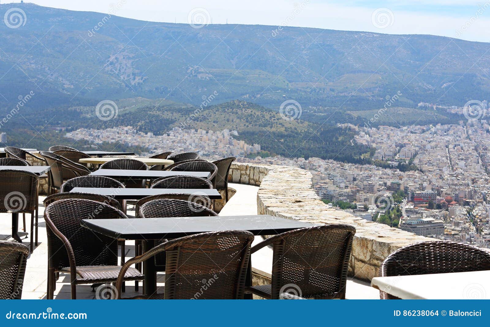 Restaurant Terrace View stock photo. Image of city, athens - 86238064