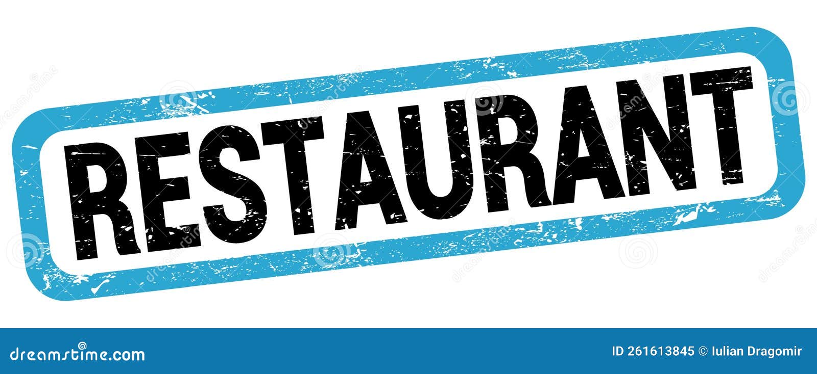 RESTAURANT Text Written on Blue-black Rectangle Stamp Stock ...