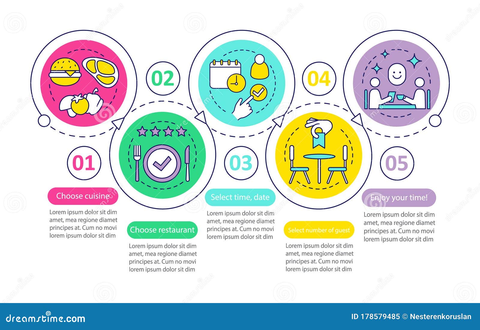 Restaurant Vector Infographic Template Stock Vector - Illustration of ...