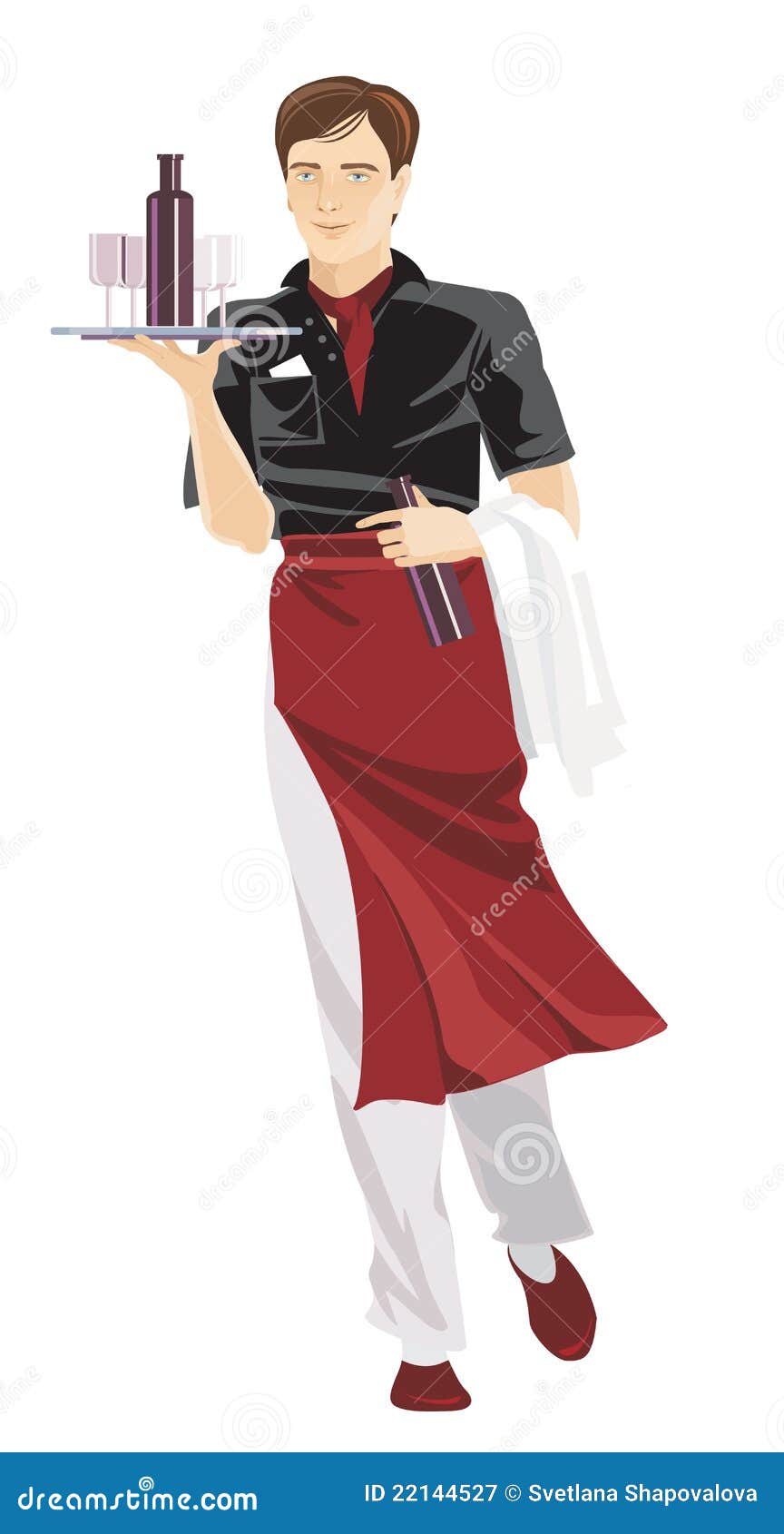 Restaurant Waiter, Cook Stick Figure Vector Illustration ...